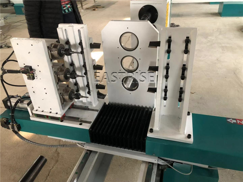 3-Axis Three-Tool Holder CNC Wood Turning Lathe Machine with Horizontal ...